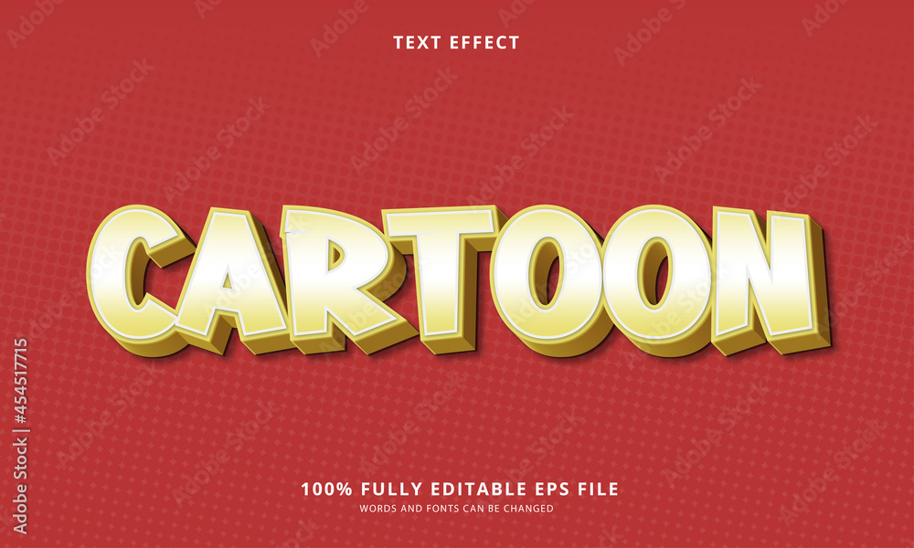 Cartoon text style - Editable text effect Stock Vector | Adobe Stock