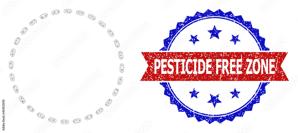Pesticide Free Zone unclean watermark, and dashed circle area icon mesh ...