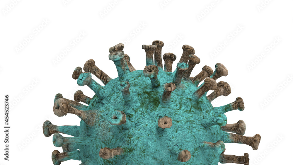 3d rendering new mutant virus covid-19 code name MU isolated on white background. Stock ...