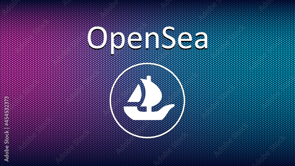 OpenSea text and logo internet platform NFT token market and auction ...