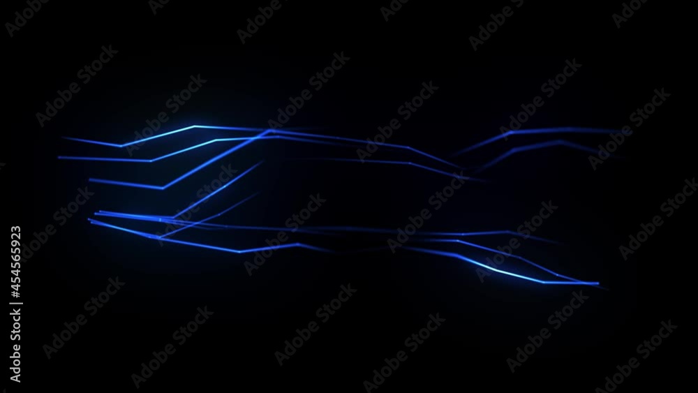 Abstract Plexus Lines Strings Flowing Seamless Loop/ 4k animation of an abstract technology ...