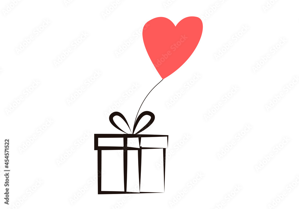 Icono de regalo con globo de corazón. Stock Vector | Adobe Stock