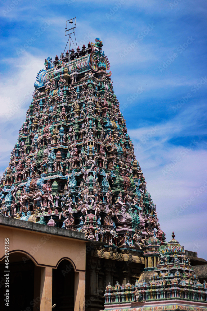 Lord Sivan Temple designed with dravidian architecture, native to south ...