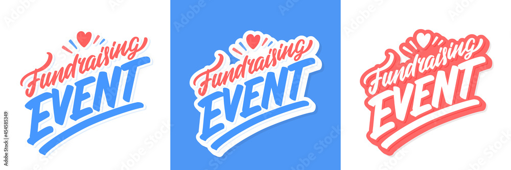 Fundraising event. Vector lettering banners set. Stock Vector | Adobe Stock