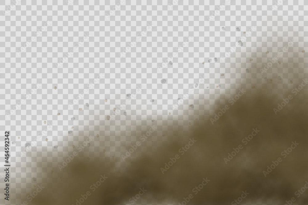 Realistic vector isolated on transparent background.Dust cloud with ...