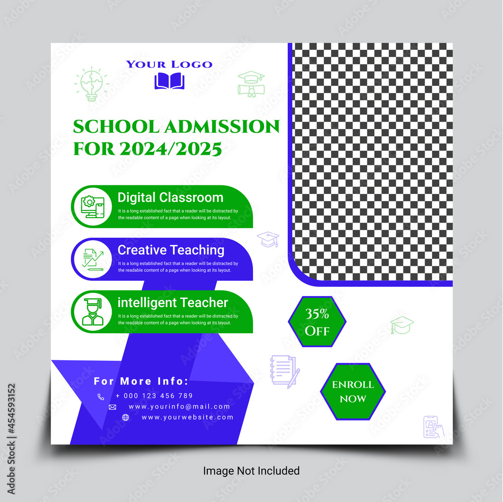 New Update Modern Creative School Admission/ Back to School Social ...