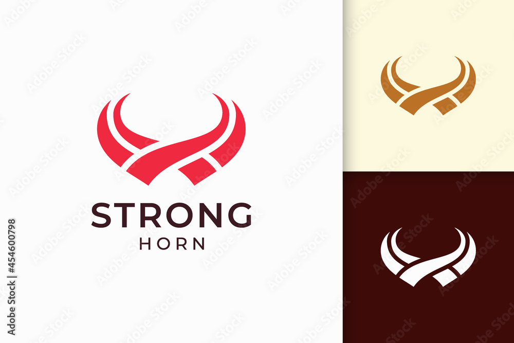 Abstract horn logo in solid red color Stock Vector | Adobe Stock