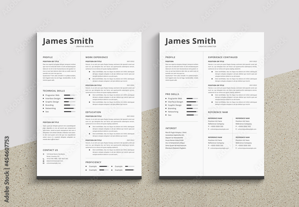 Resume Layout Stock Template | Adobe Stock