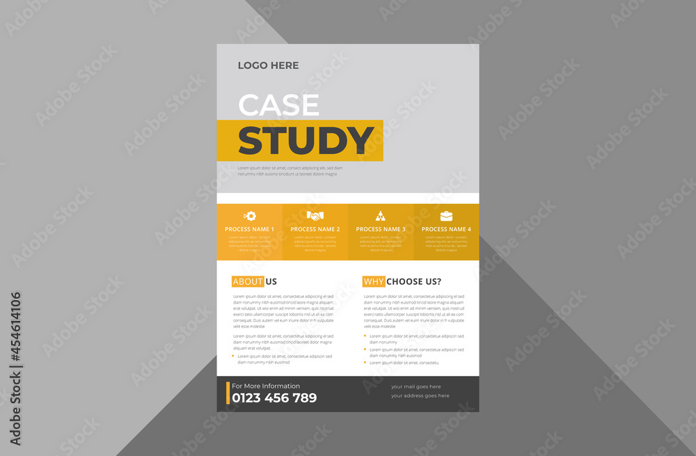 case study flyer design template. case study cover poster leaflet ...