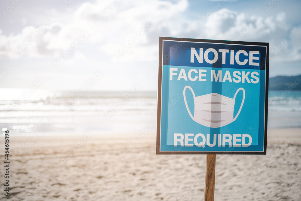 Warning sign corona virus COVID-19 social distancing sign on the famous ...