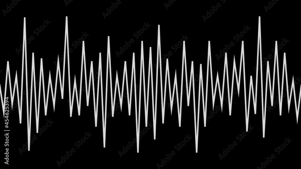 White sound wave as motion background. Audio waveform animation ...
