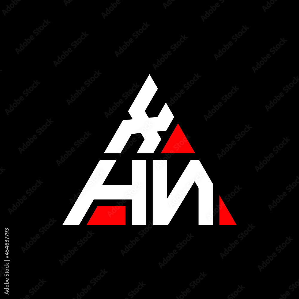 XHN triangle letter logo design with triangle shape. XHN triangle logo ...