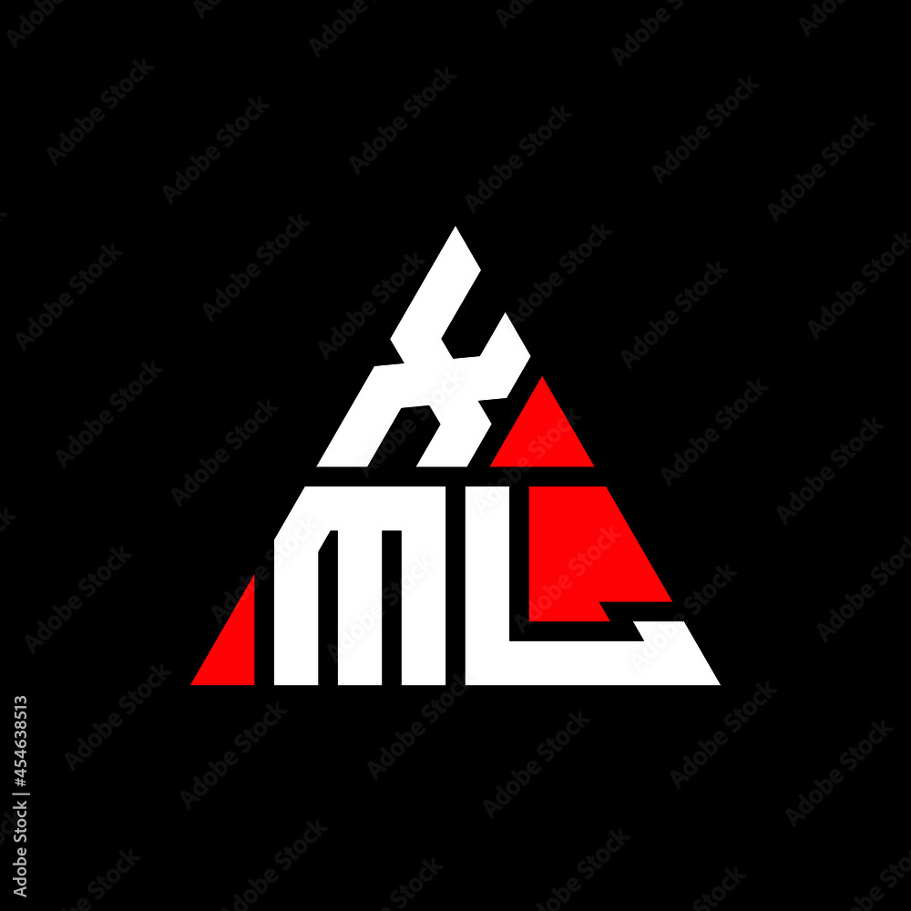 XML triangle letter logo design with triangle shape. XML triangle logo ...