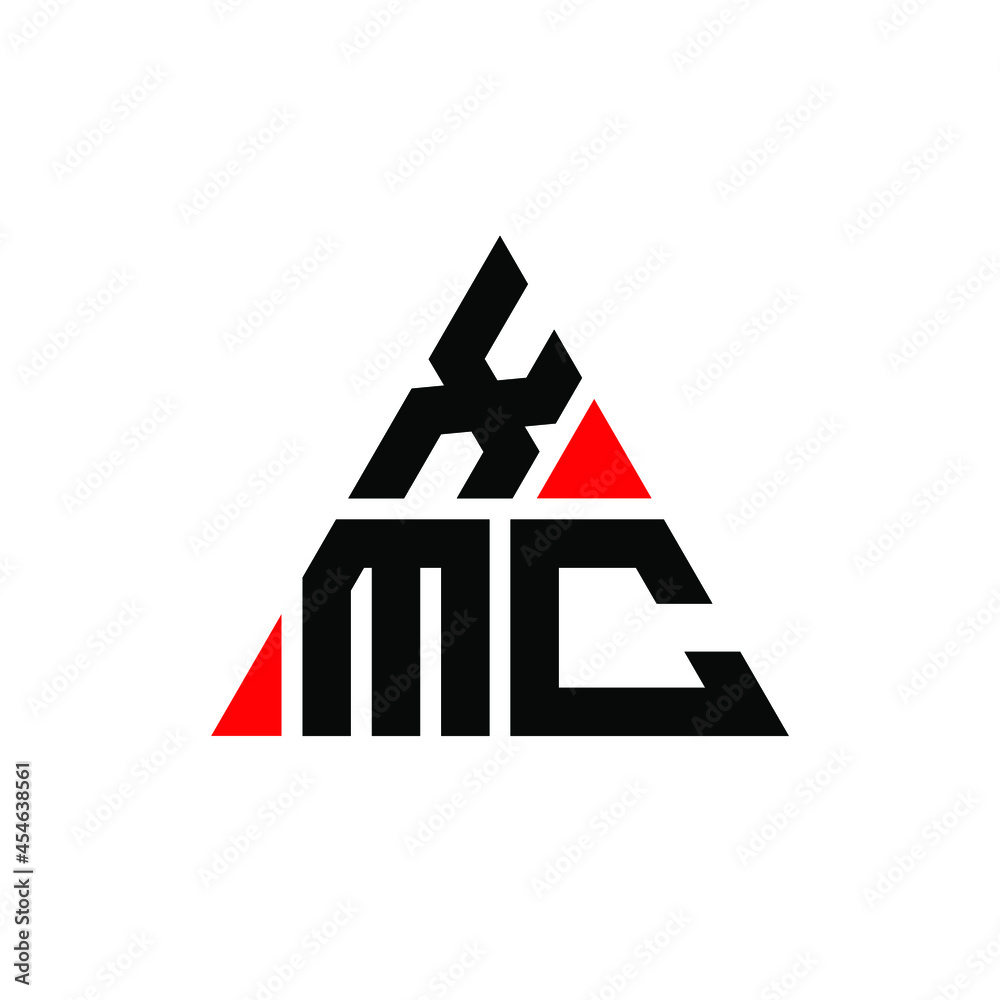 XMC triangle letter logo design with triangle shape. XMC triangle logo ...