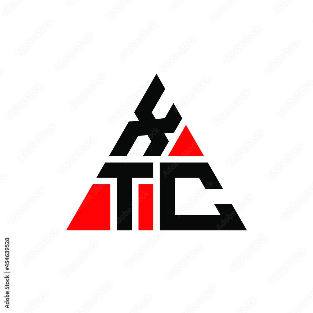 XTC triangle letter logo design with triangle shape. XTC triangle logo ...