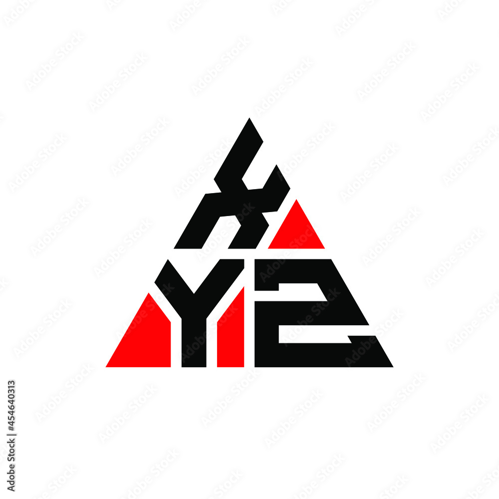 XYZ triangle letter logo design with triangle shape. XYZ triangle logo ...
