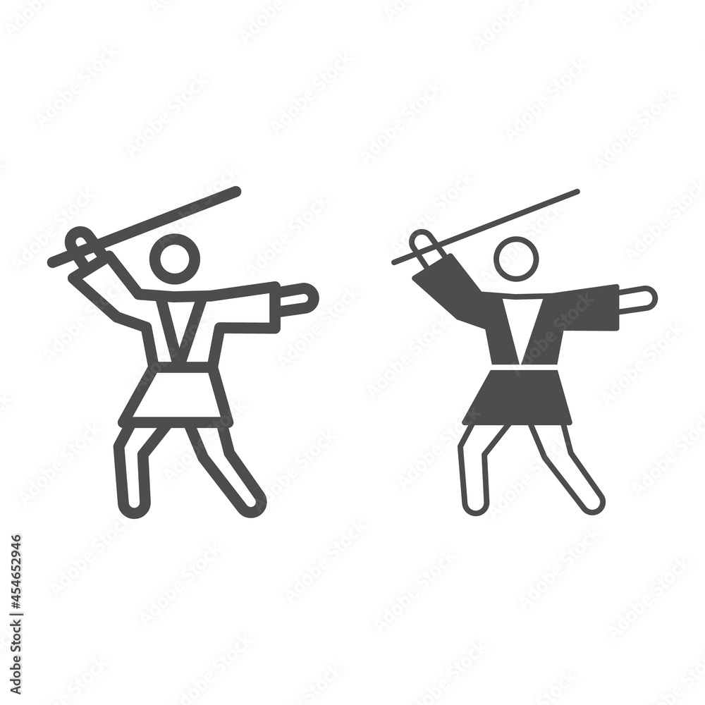 Anakin Skywalker line and solid icon, star wars concept, jedi knight ...