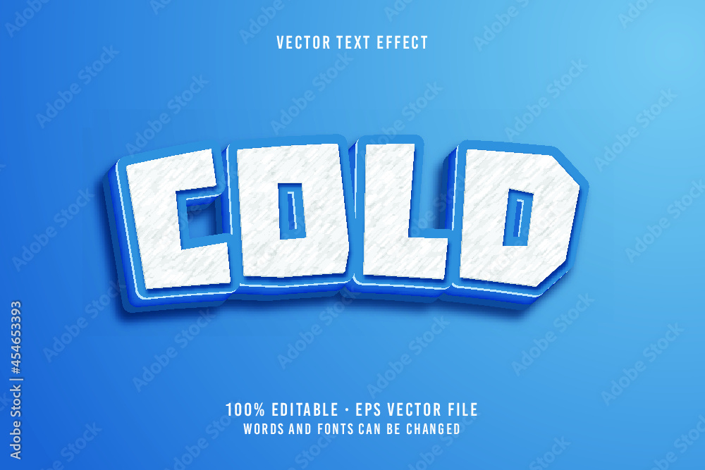 Cold text, editable font effect Stock Vector | Adobe Stock