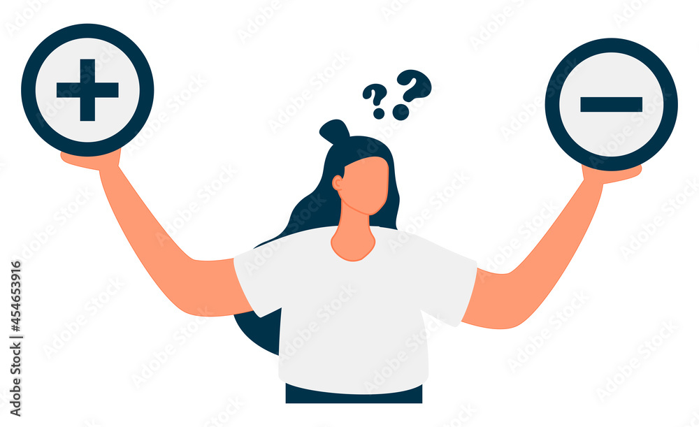 Pros and cons advantage comparison in flat tiny persons concept vector ...