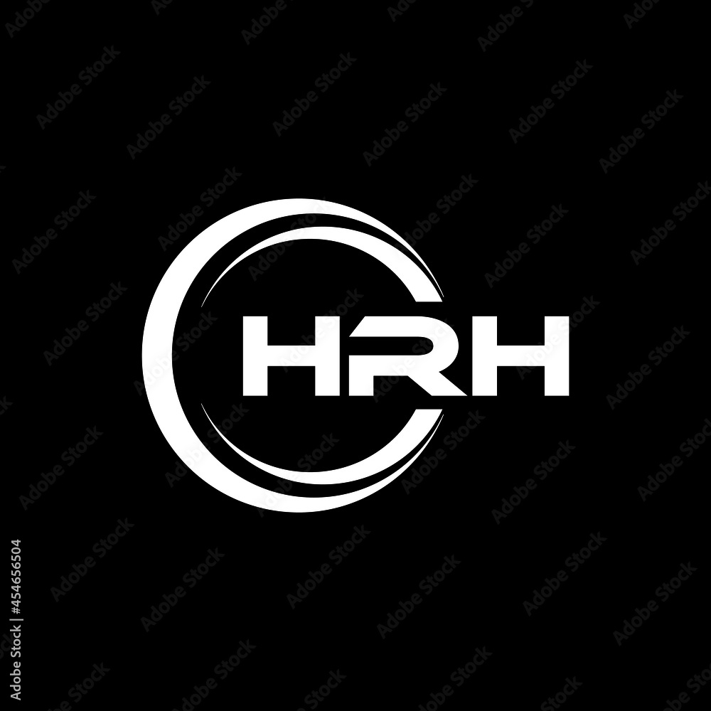 HRH letter logo design with black background in illustrator, vector ...