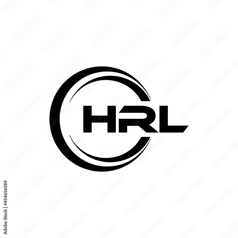 HRL letter logo design with white background in illustrator, vector ...