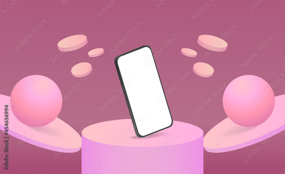 Minimalistic 3d isometric illustration cell phone. Smartphone ...