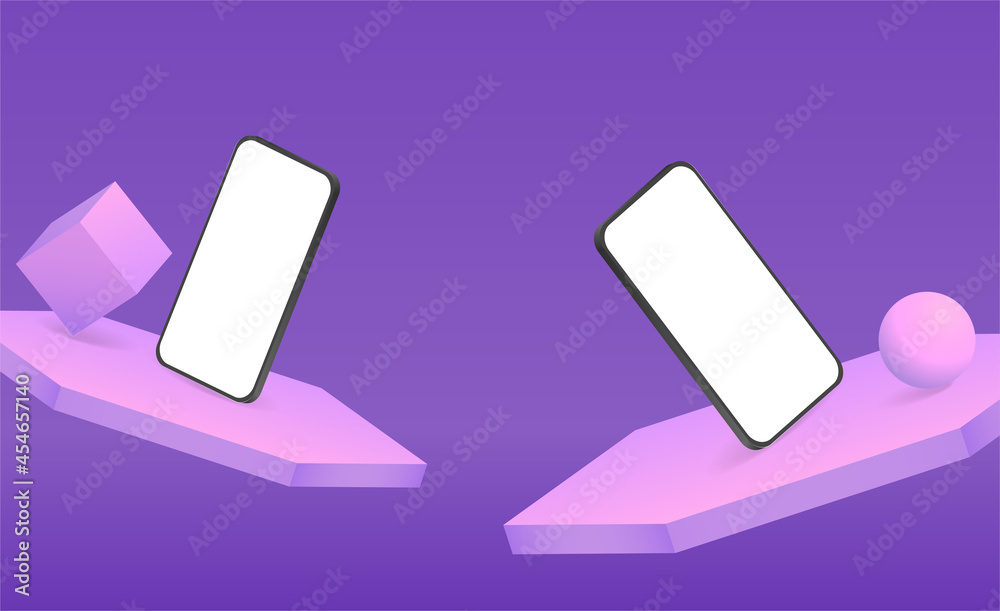 Minimalistic 3d isometric illustration cell phone. Smartphone ...