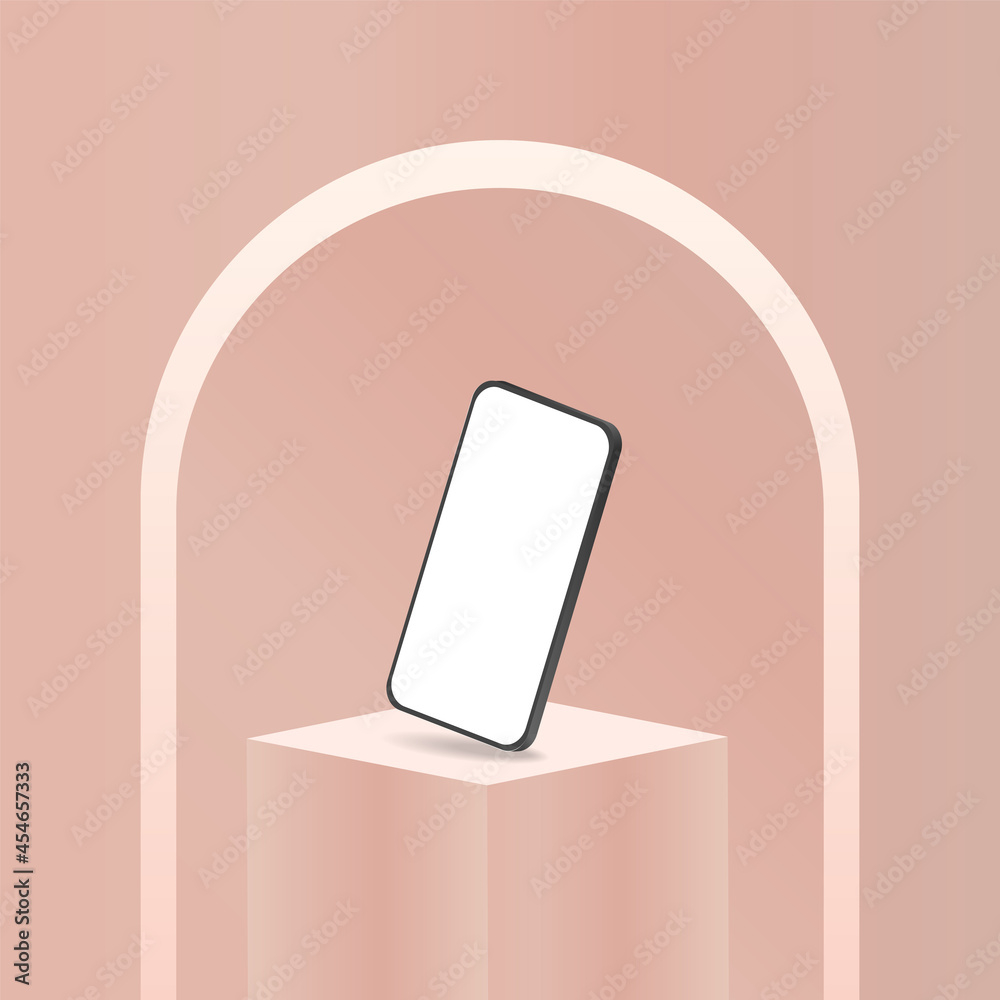 Minimalistic 3d isometric illustration cell phone. Smartphone ...