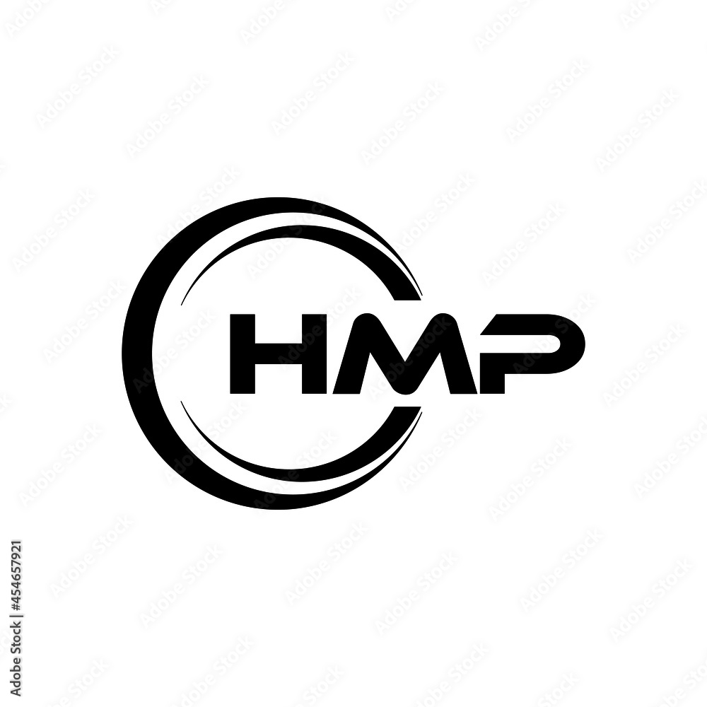 Vecteur Stock HMP letter logo design with white background in ...