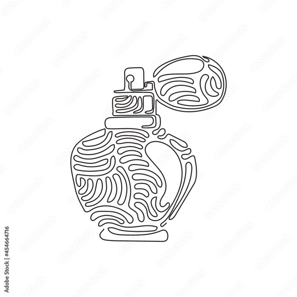Continuous one line drawing perfume flacons and bottles. Cosmetics ...