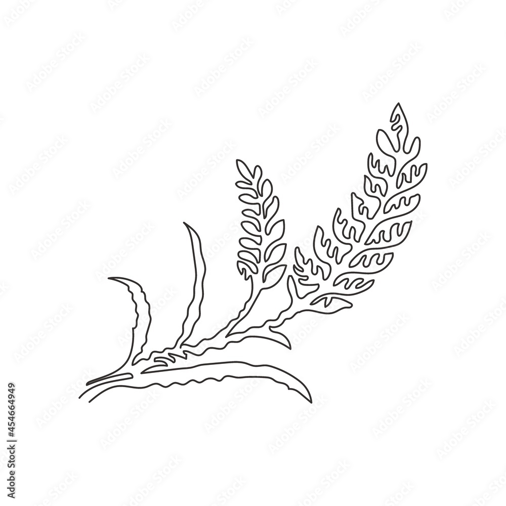 Single one line drawing wheat symbol logo template. Agriculture farm ...