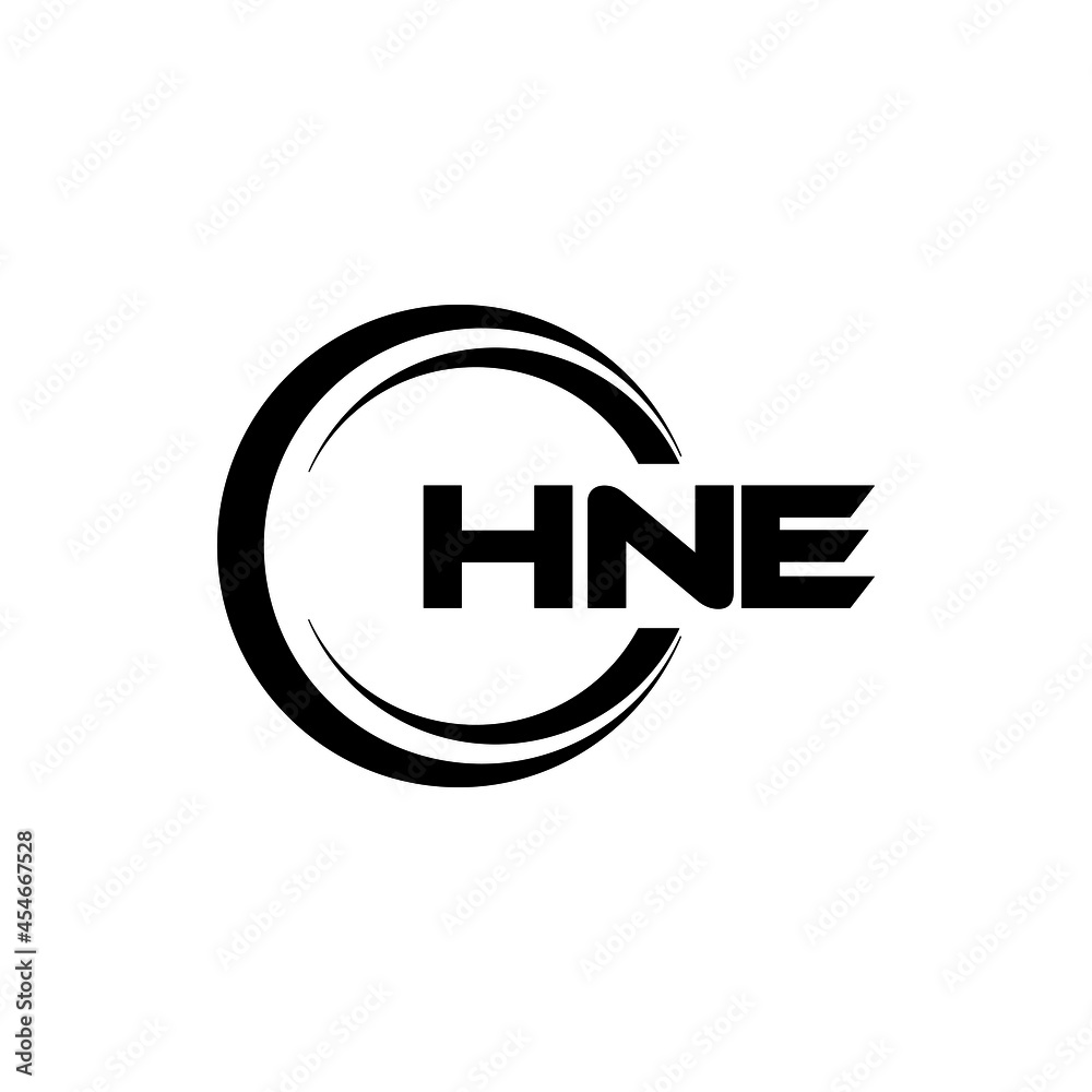 HNE letter logo design with white background in illustrator, vector logo modern alphabet font ...