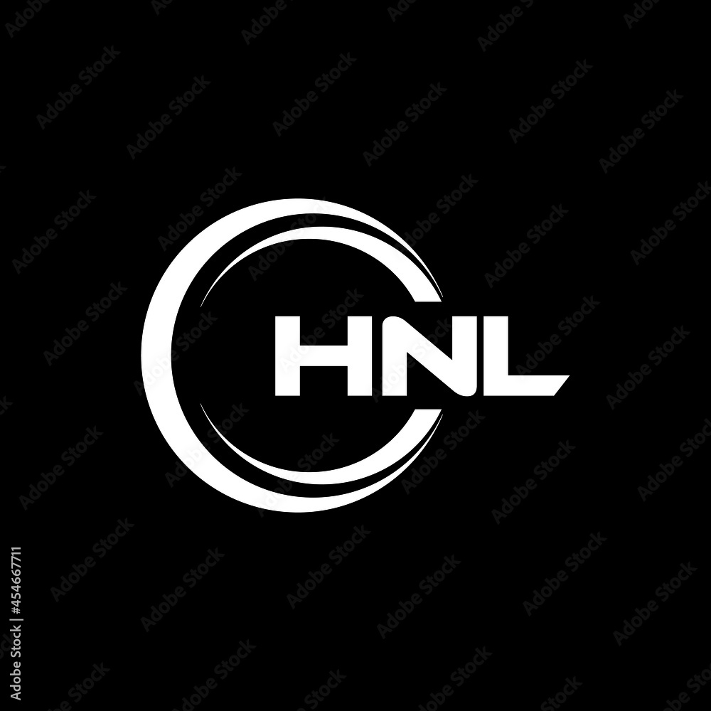 HNL letter logo design with black background in illustrator, vector ...