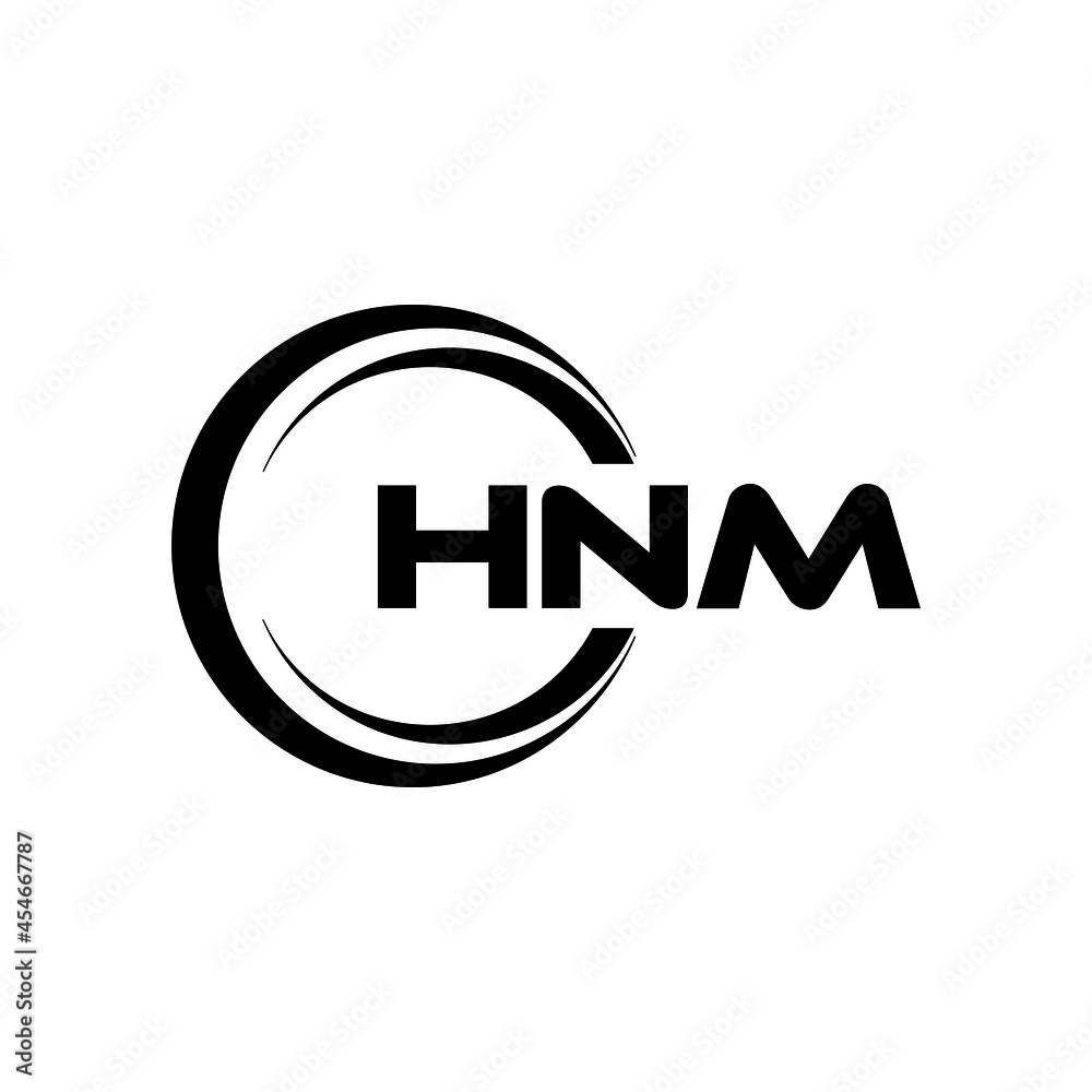 HNM letter logo design with white background in illustrator, vector ...
