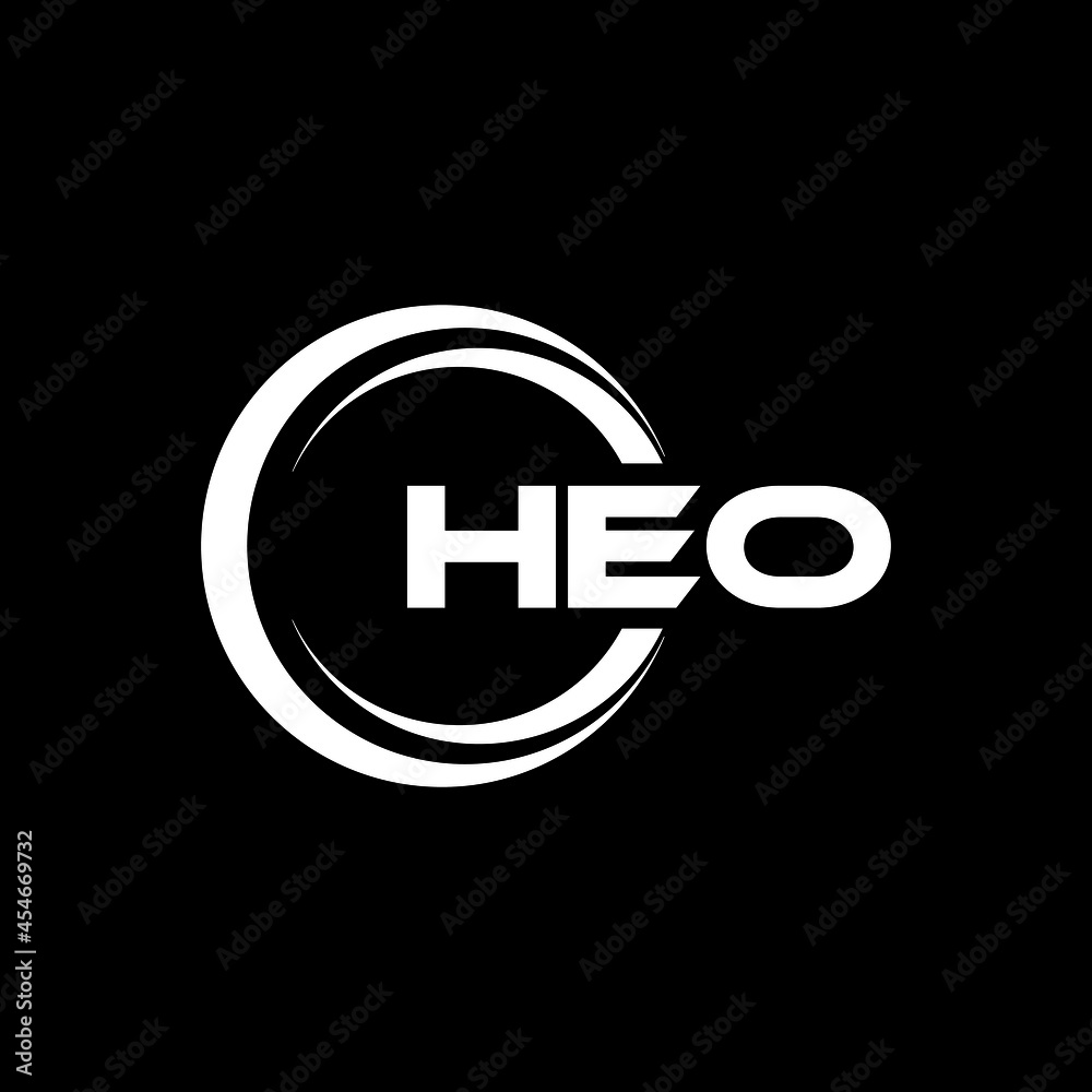 HEO letter logo design with black background in illustrator, vector ...
