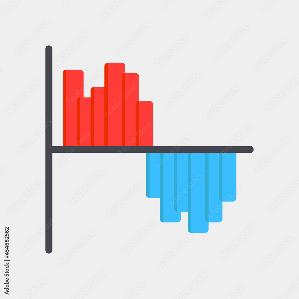 Vector illustration of gantt chart icon in flat style for any projects ...