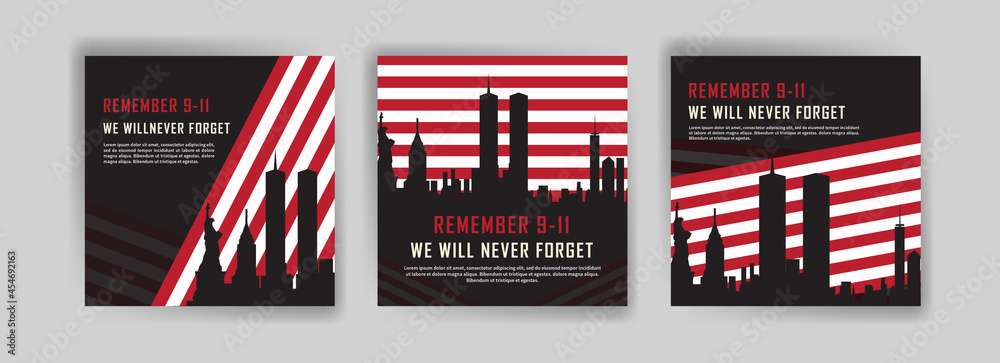 Social media post template to commemorate the September 11 attacks ...