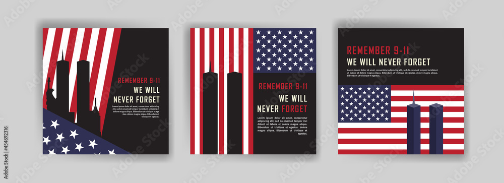 Social media post template to commemorate the September 11 attacks ...