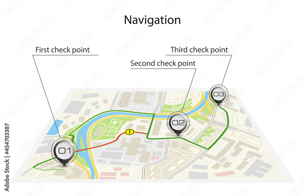 Isometric city map business infographic navigation, 3d flat isometry ...