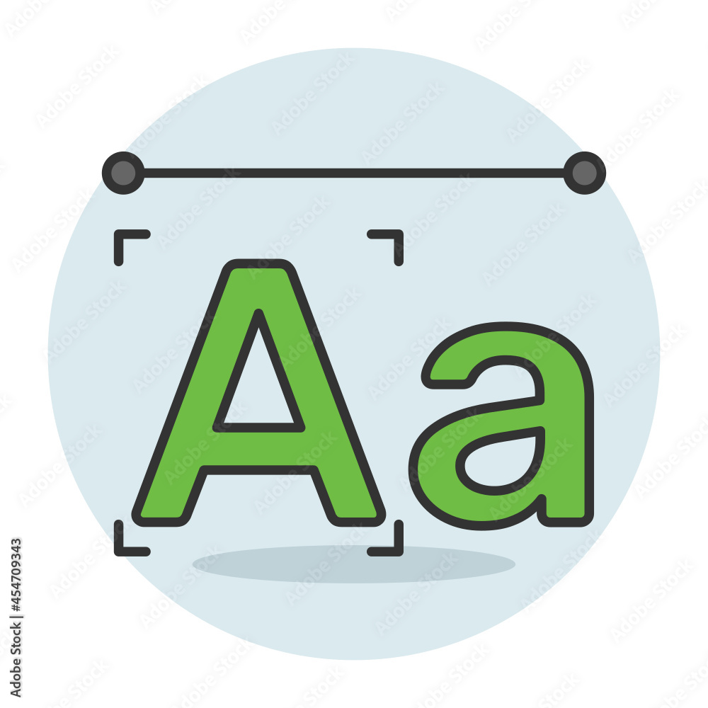 Font Size Concept, case convert Vector Icon Design, Offset Printing ...
