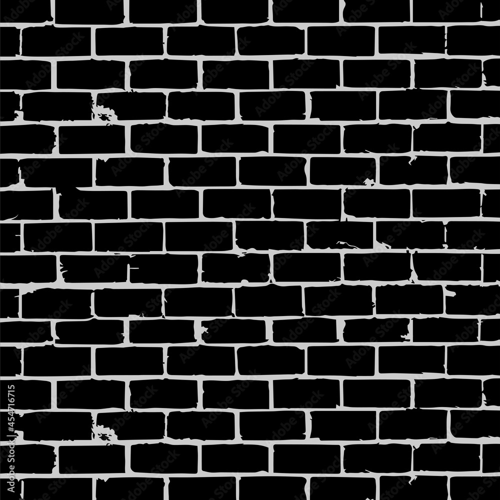Cartoon black brick wall texture vector illustration Stock Vector ...