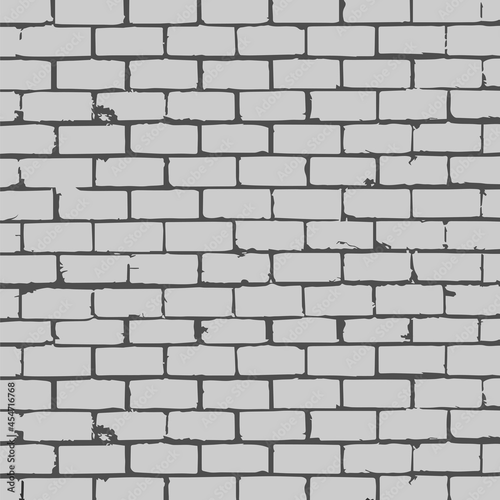 Cartoon white brick wall texture vector illustration Stock Vector ...