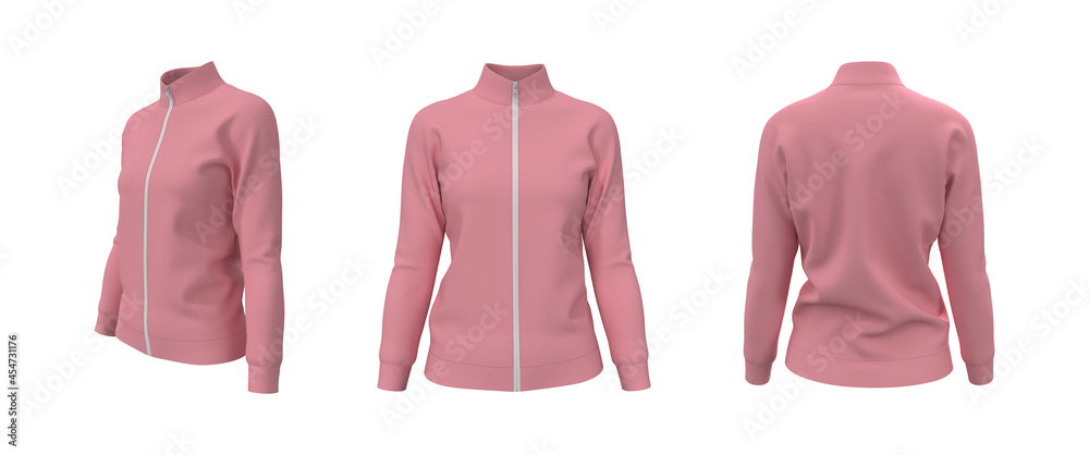 Women’s tracksuit jacket mockup, 3d illustration, 3d rendering Stock ...