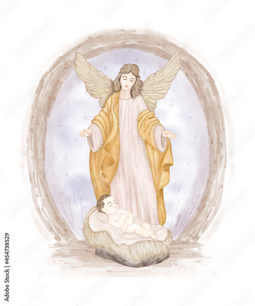 Christmas clip art collections with Jesus and Archangel Gabriel Stock ...