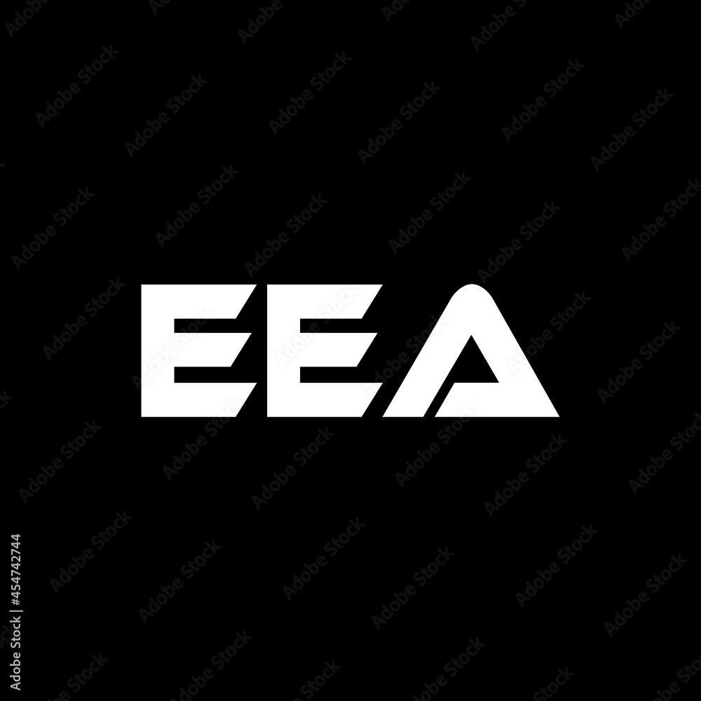 EEA letter logo design with black background in illustrator, vector ...