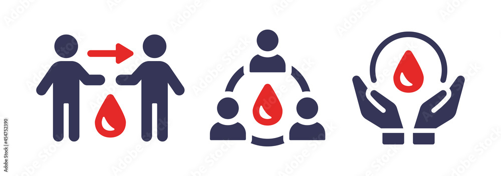 Blood donation icon set. Medical symbol vector illustration Stock ...