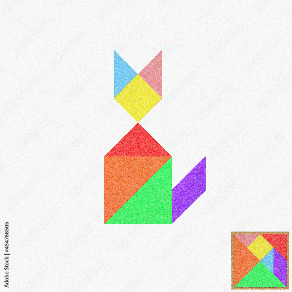 All kinds of tangram puzzles on white background, dot diagrams Stock ...