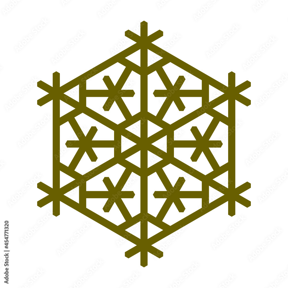 Design element in the form of a snowflake. Traditional Japanese craft ...