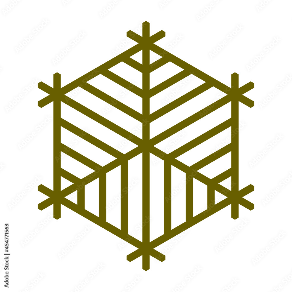 Design element in the form of a snowflake. Traditional Japanese craft ...