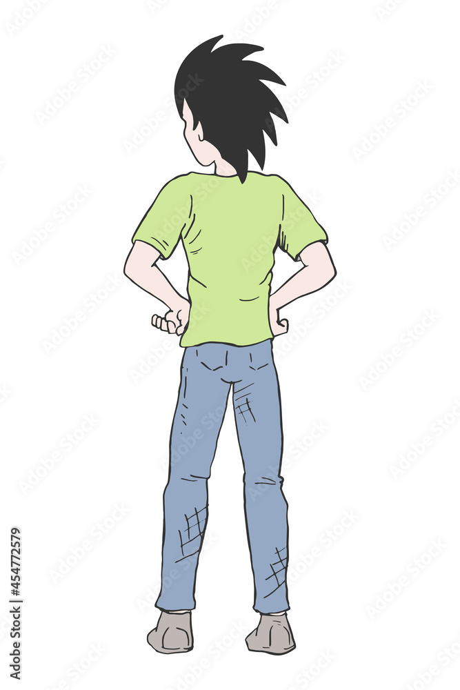 Cartoon boy hand draw style Stock Vector | Adobe Stock